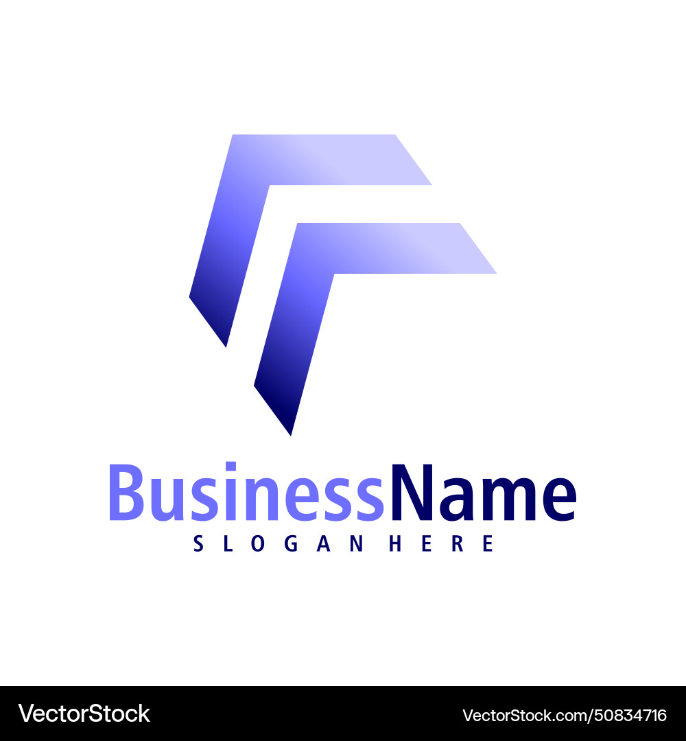 Letter f logo design creative initial Royalty Free Vector