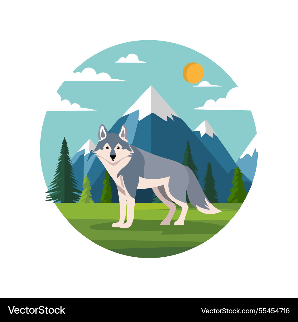Mountain wolf Royalty Free Vector Image - VectorStock