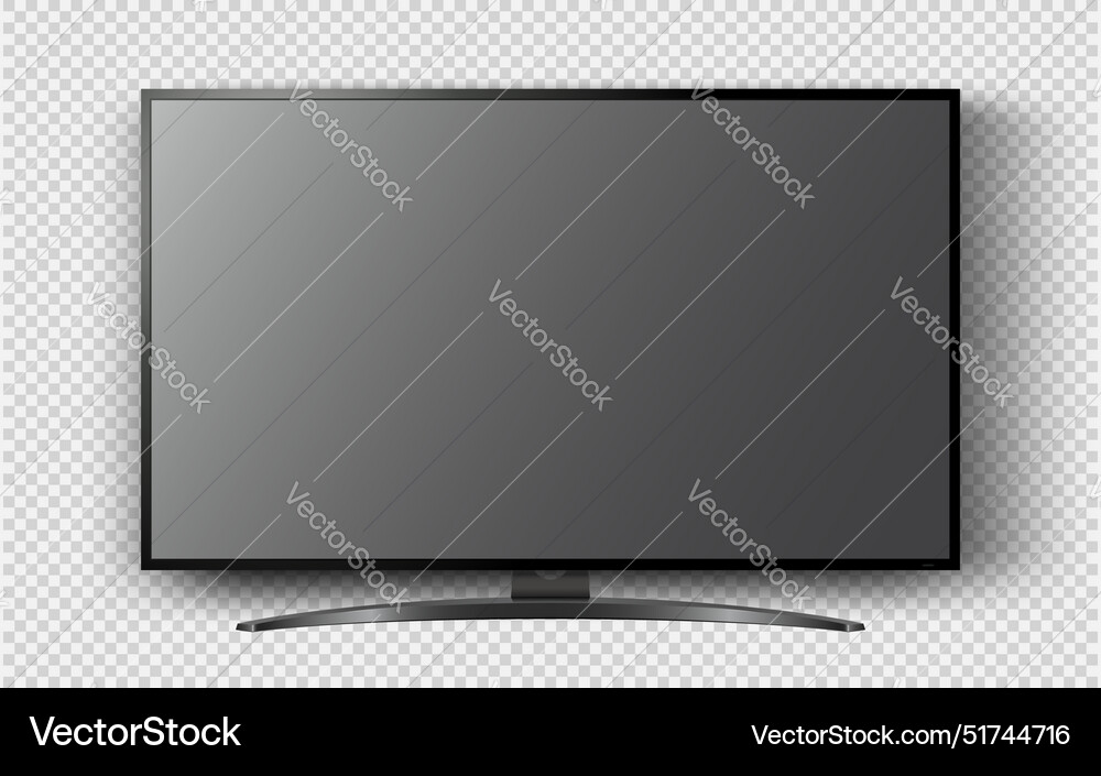 Realistic smart tv screen mockup Royalty Free Vector Image