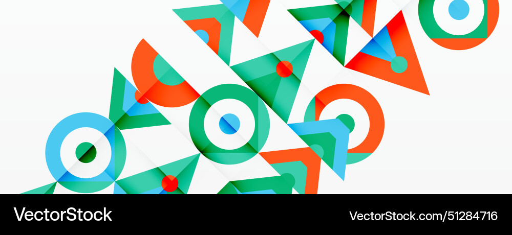 Symmetrical patterns of colorful triangles Vector Image