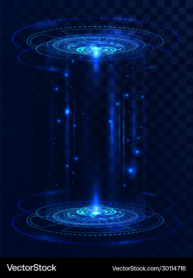 Two luminous holograms with light effect hud Vector Image