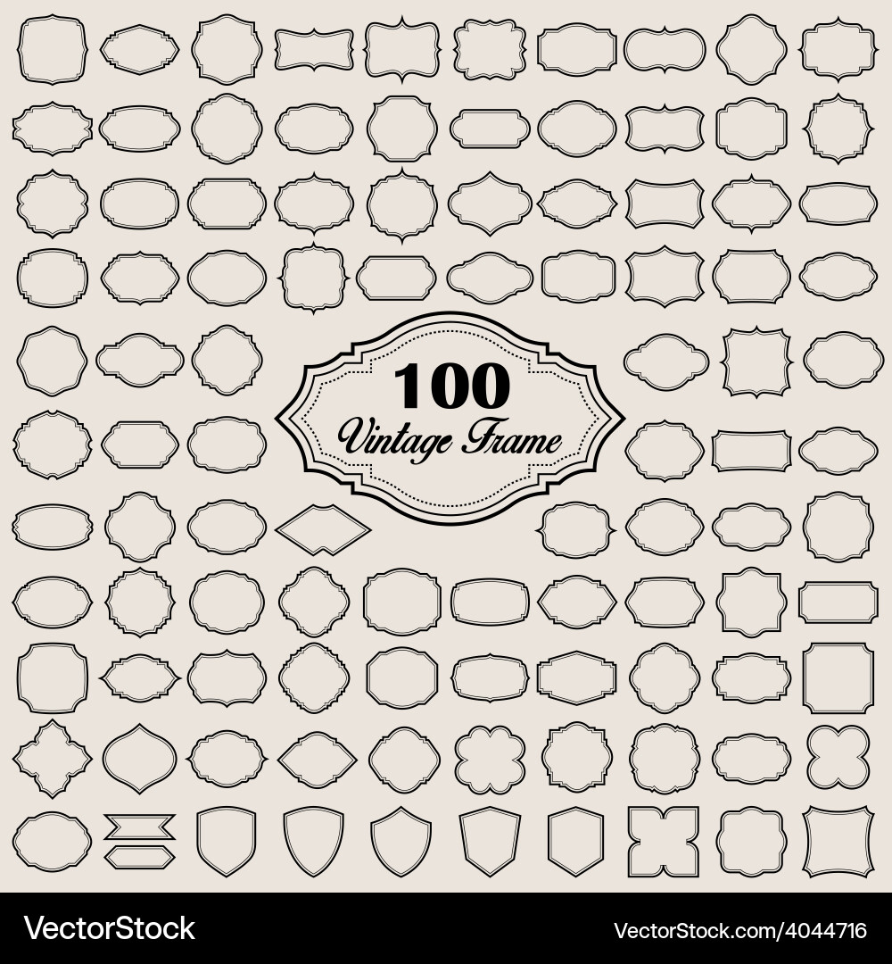 Vintage Frame Badges & Labels Set Royalty Free Vector