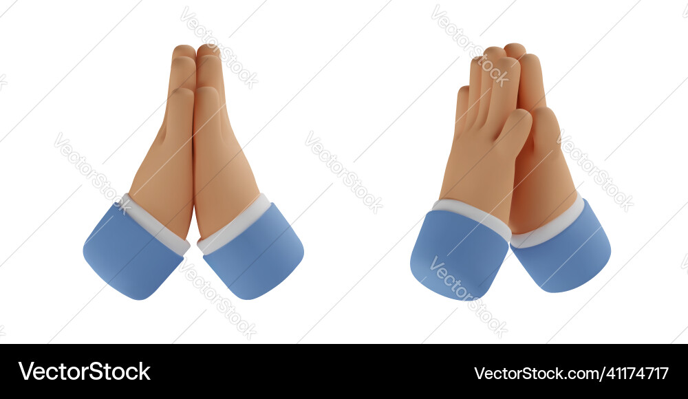 3d icon hands pray Royalty Free Vector Image - VectorStock