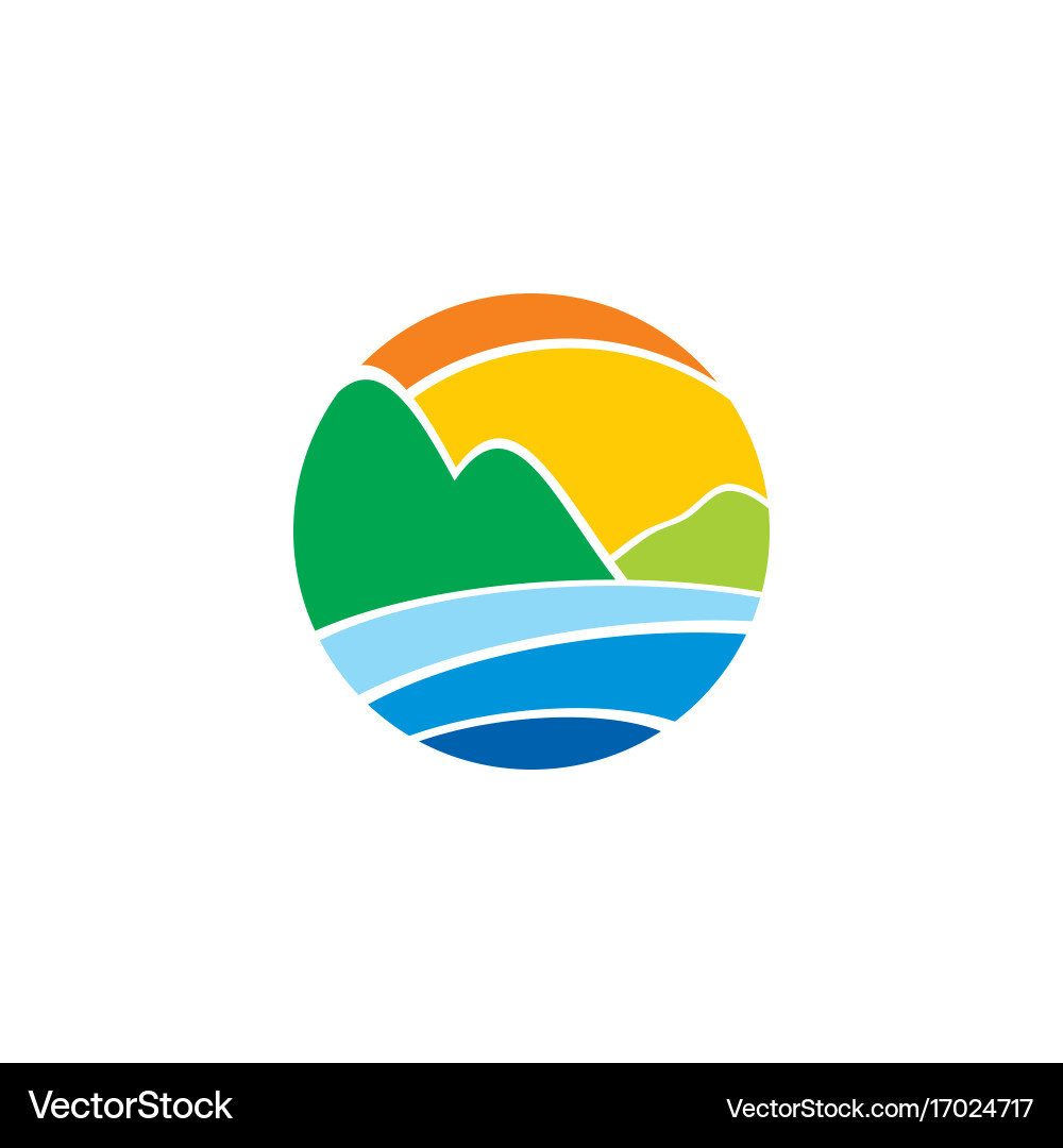 Abstract round earth environment nature logo Vector Image