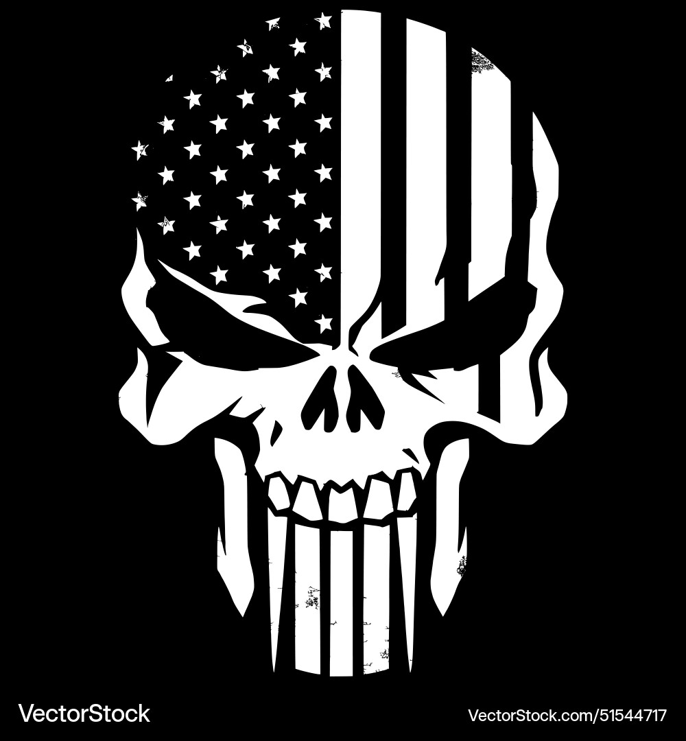 American flag skull art design Royalty Free Vector Image