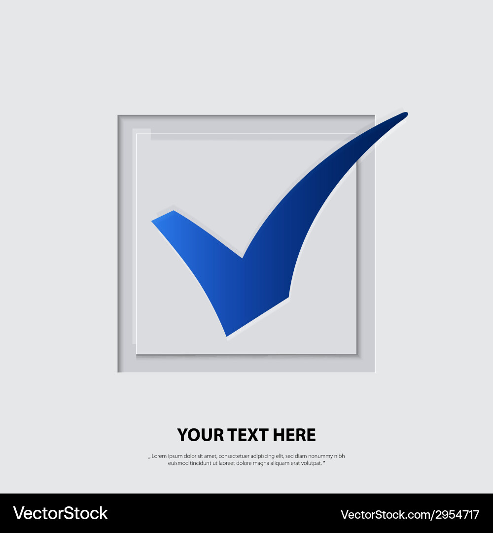 Blue checkmark Royalty Free Vector Image - VectorStock