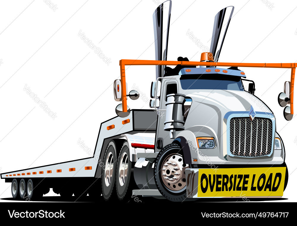 Cartoon oversize load transporter Royalty Free Vector Image