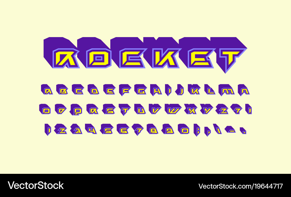 Decorative sans serif extra bulk font Royalty Free Vector