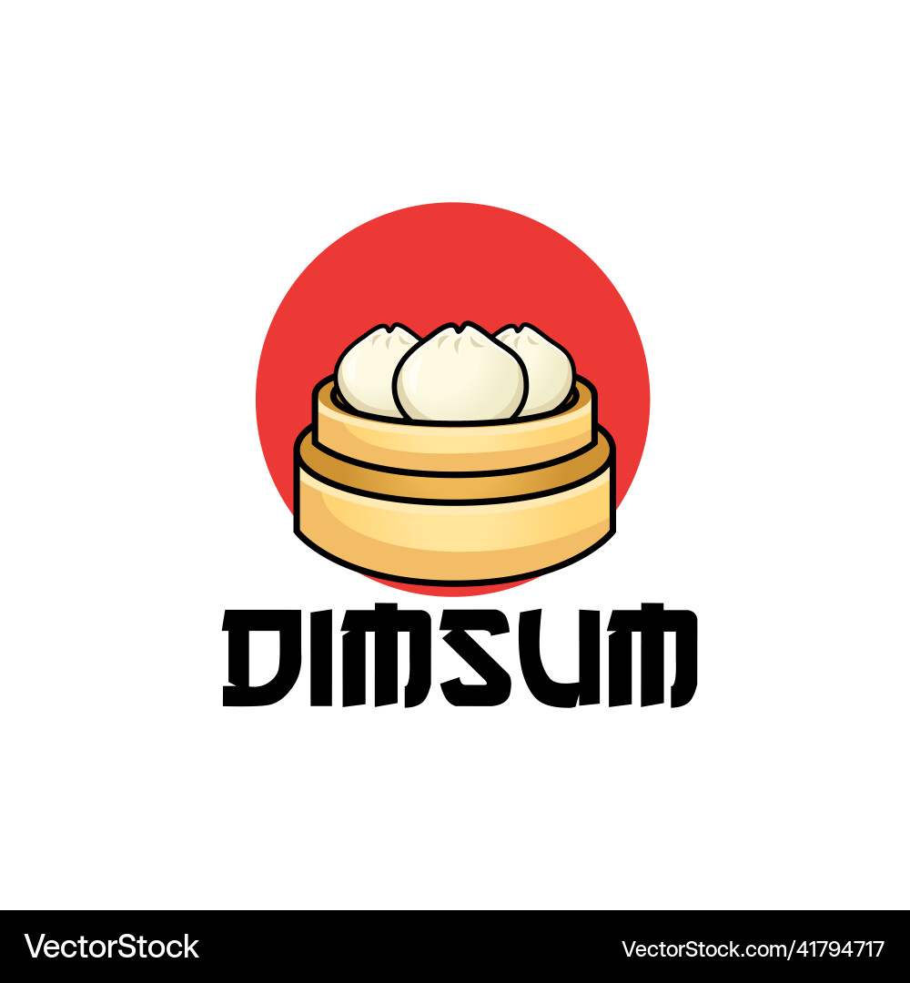 Dimsum logo on white background Royalty Free Vector Image