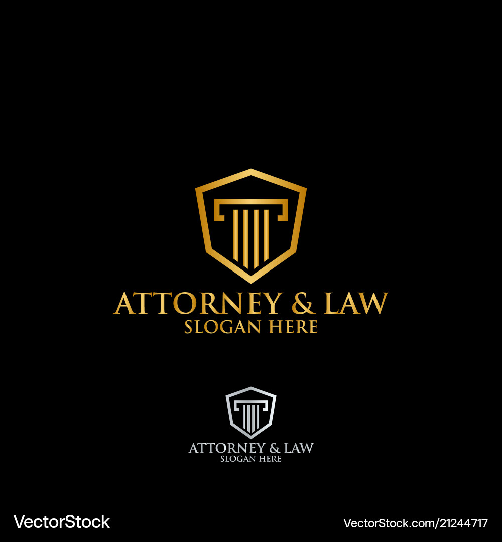 Modern Attorney Logo - Hexagon & Law Vector Image