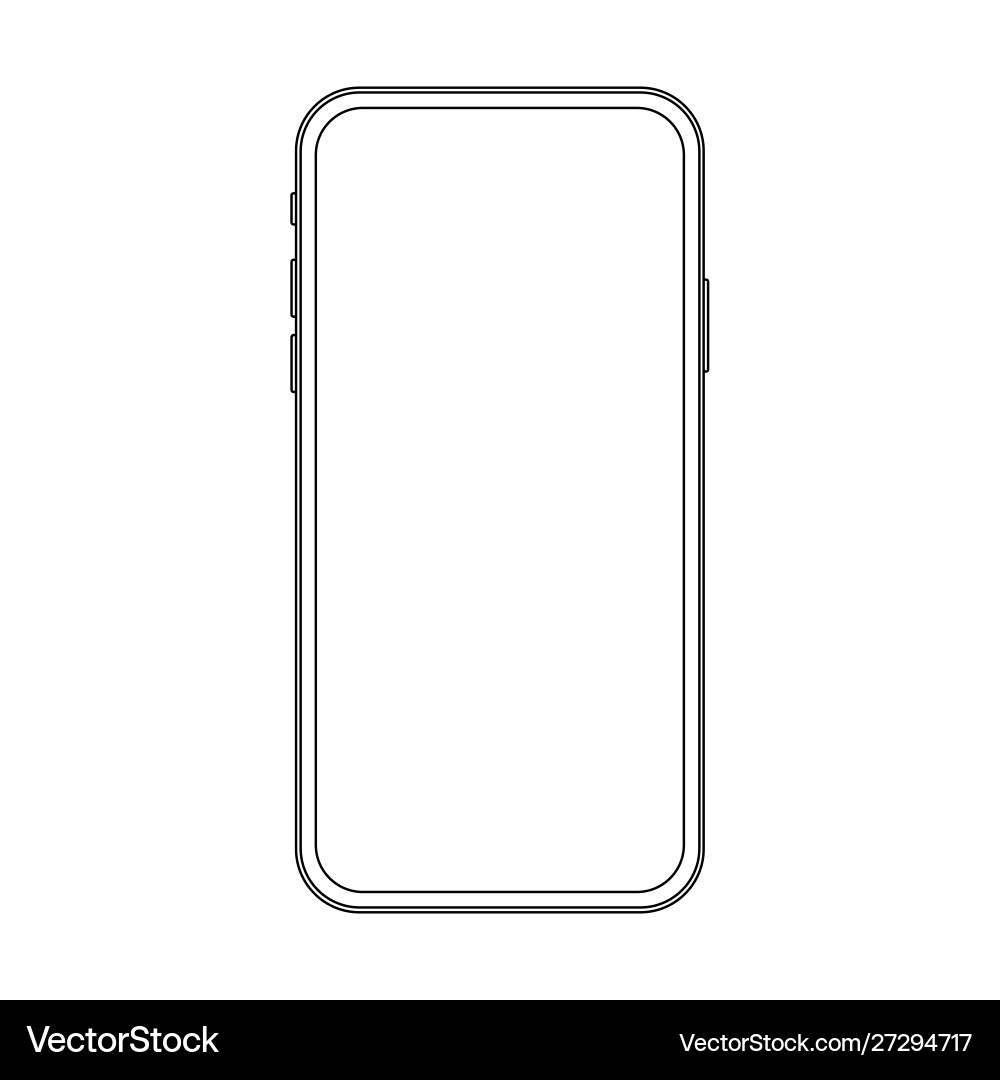 Outline line drawing modern smartphone elegant Vector Image