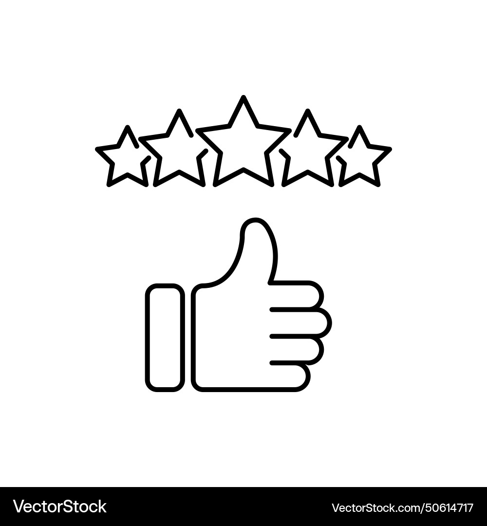 Thumb up and five stars quality rating Royalty Free Vector