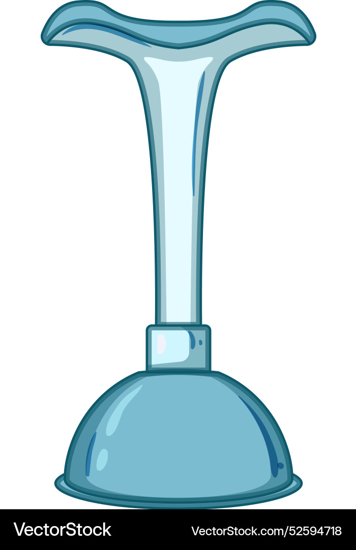 Clogged plunger cartoon Royalty Free Vector Image