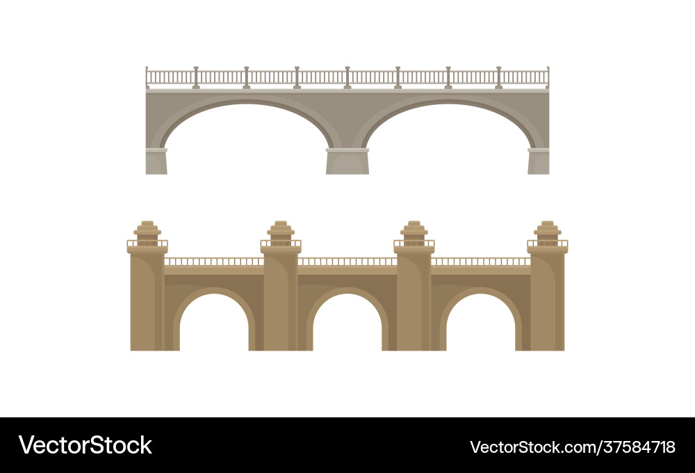 Concrete Bridges with Balustrade Royalty Free Vector Image