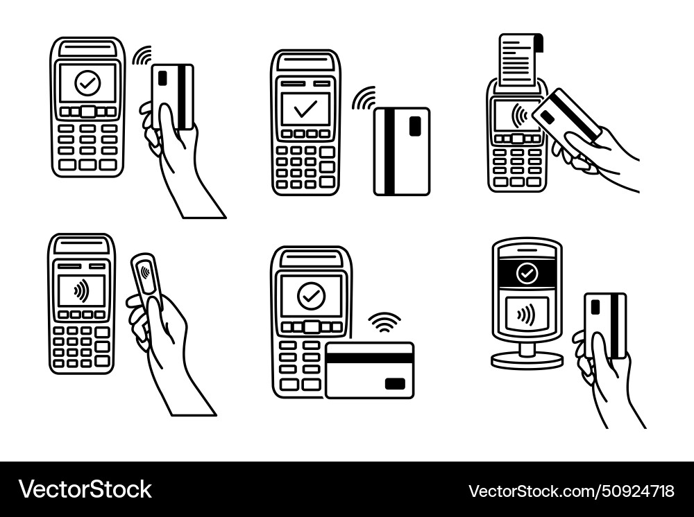 Contactless payment collection Royalty Free Vector Image