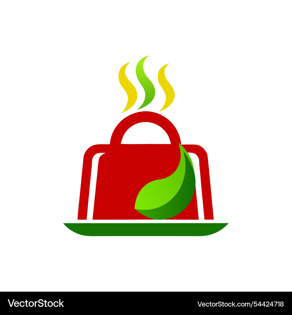 Creative food delivery logo featuring bag Vector Image