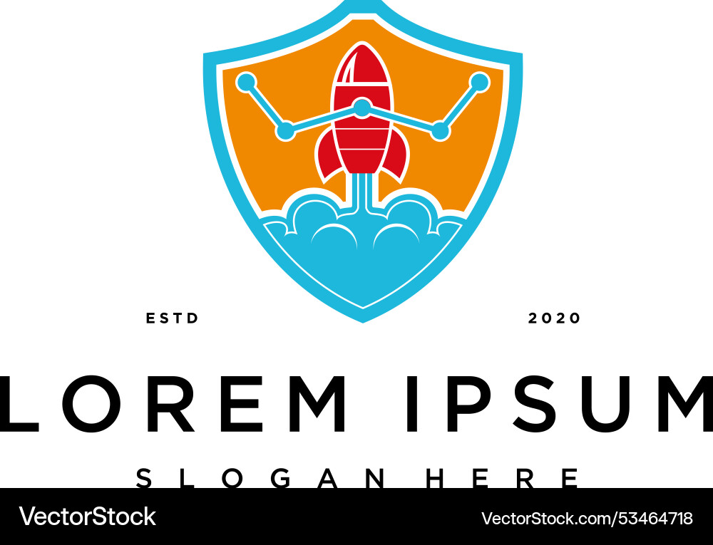 Creative rocket logo design template Royalty Free Vector