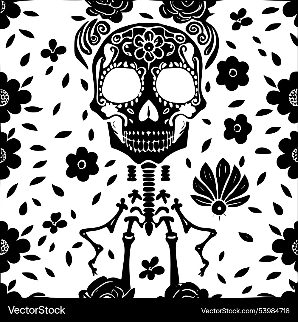 Female skeleton abstract pattern Royalty Free Vector Image