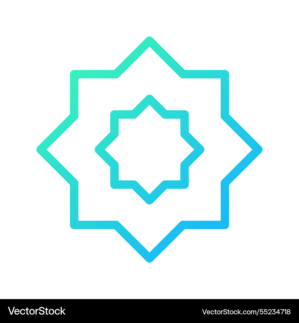 Geometric islamic star pattern gradient design Vector Image
