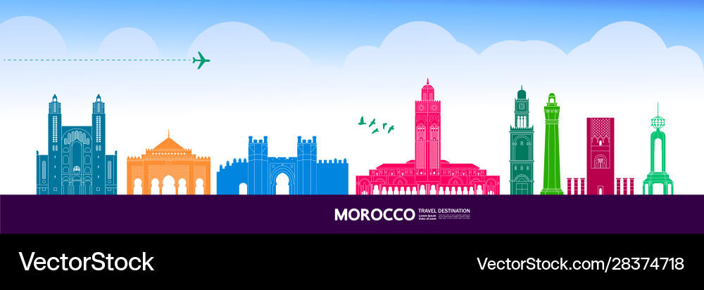 Morocco travel destination Royalty Free Vector Image