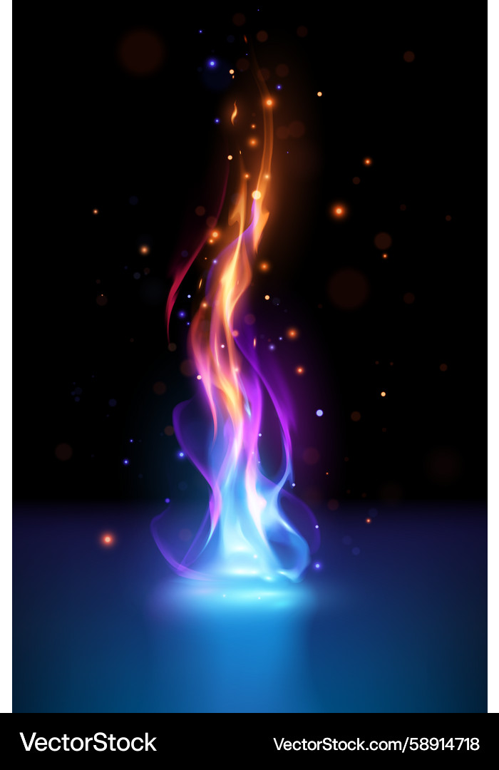Neon color flame effect with sparks – Royalty-Free Vector | VectorStock