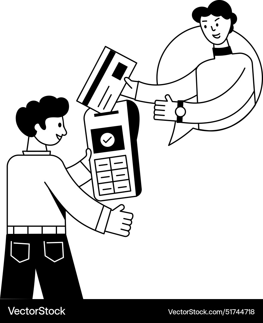 Ready to use linear mini of pos payme Royalty Free Vector