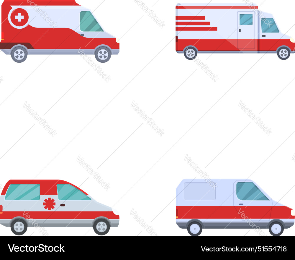 Set of emergency response vehicles Royalty Free Vector Image