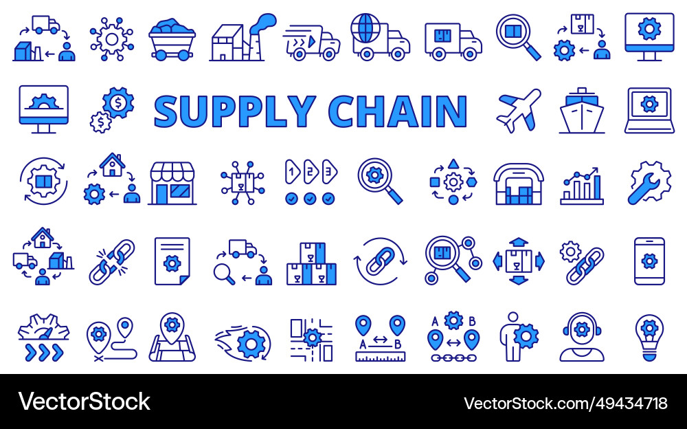 Supply Chain Symbols Using 3D Supply Chain Vector Icons For Realistic