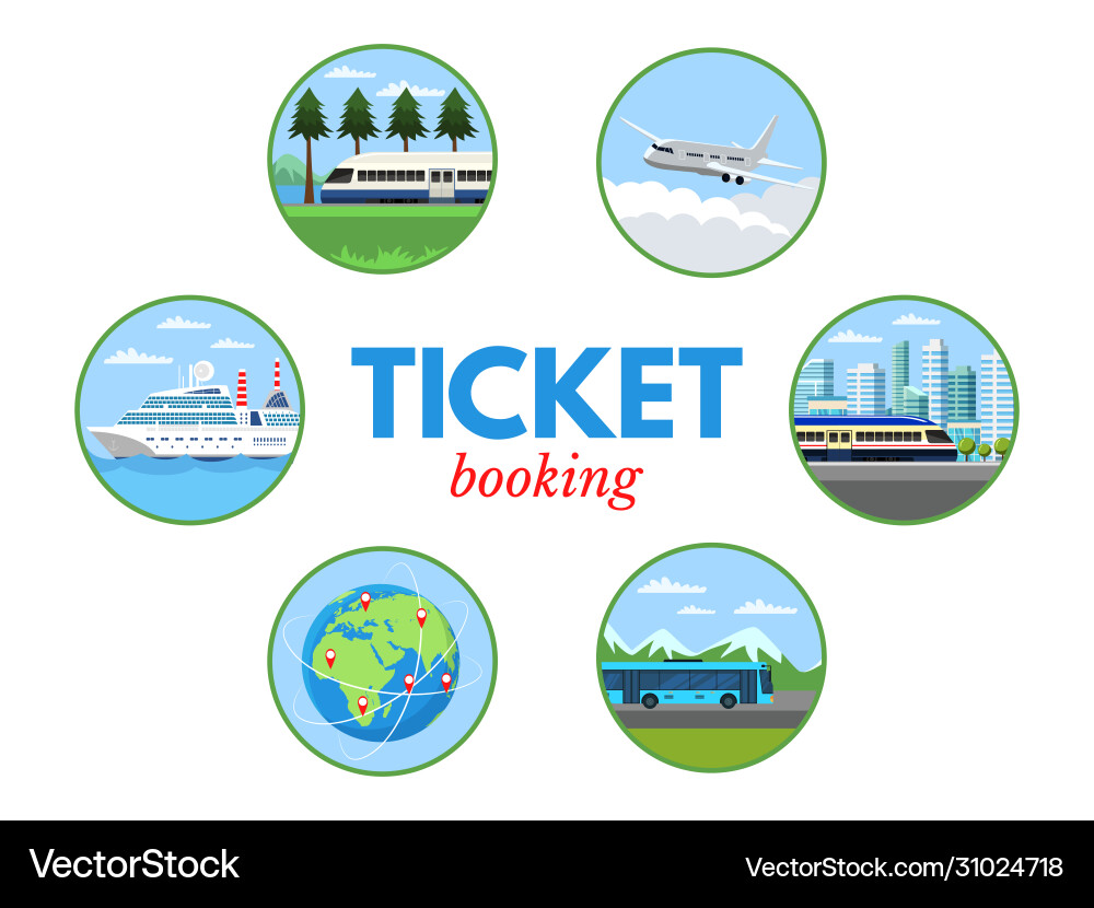 Ticket booking banner template Royalty Free Vector Image