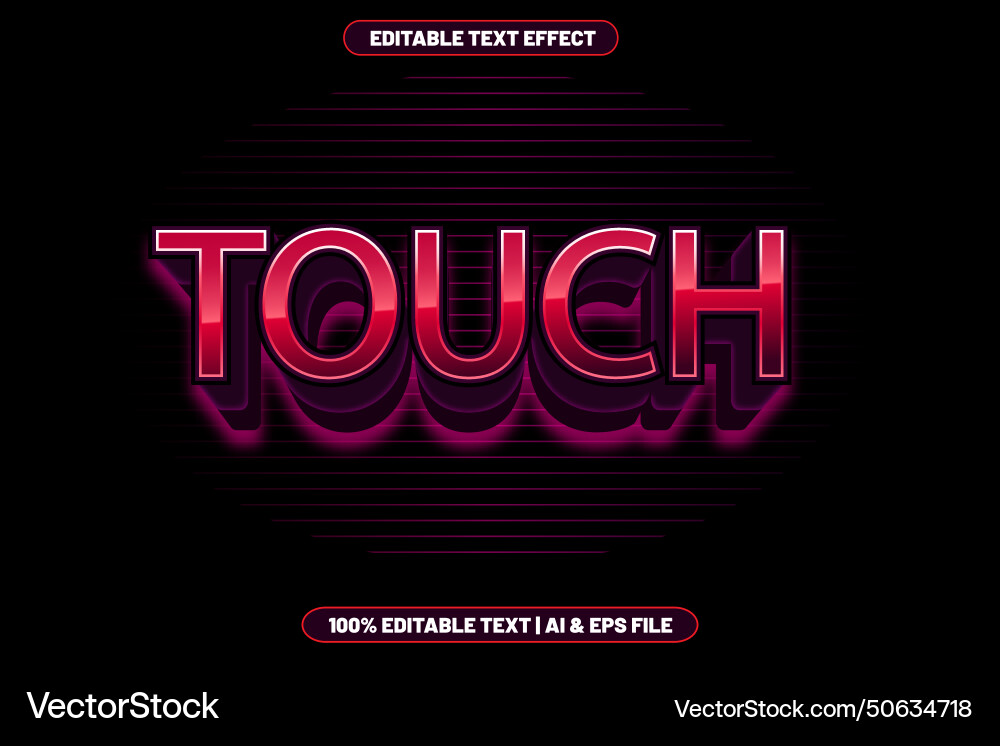 Touch editable text effect 3d emboss style Vector Image