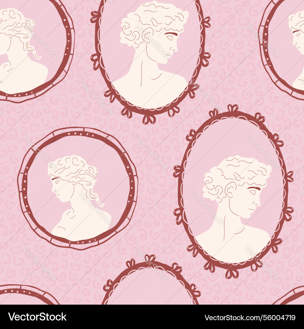 Antique roman statues seamless pattern greek Vector Image