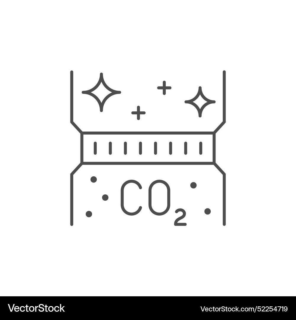 Carbon dioxide filter line icon Royalty Free Vector Image