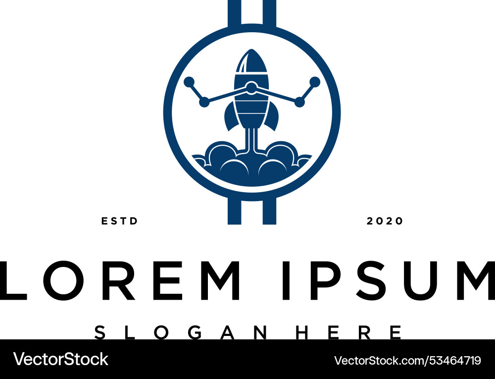 Creative rocket logo design template Royalty Free Vector