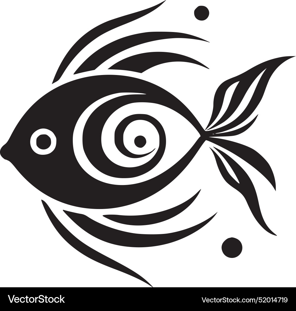Fish - black and white Royalty Free Vector Image