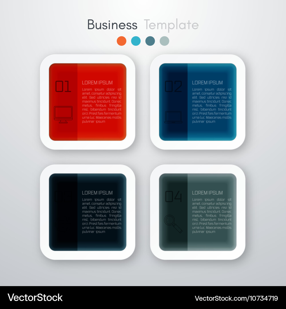 Four square infographics Royalty Free Vector Image