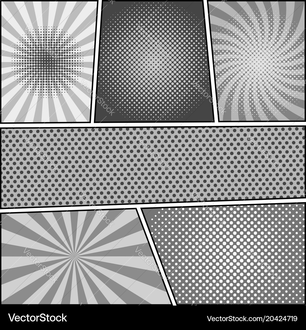 Monochrome Comic Panel Background – Royalty-Free Vector | VectorStock