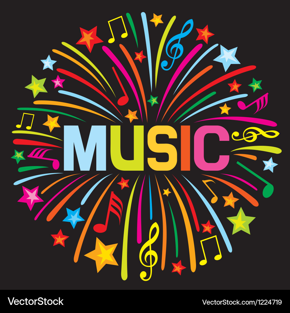 Music firework Royalty Free Vector Image - VectorStock