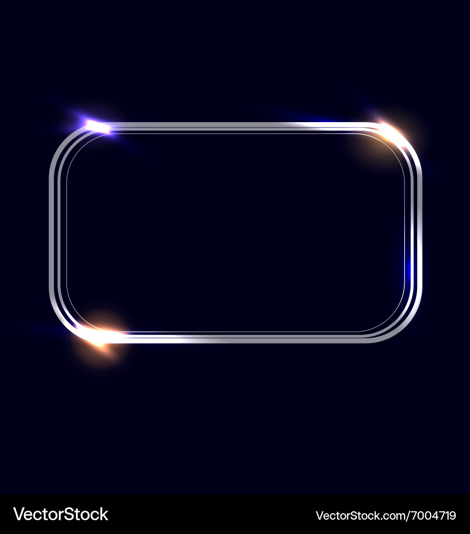 Rectangular frame with light effects Royalty Free Vector