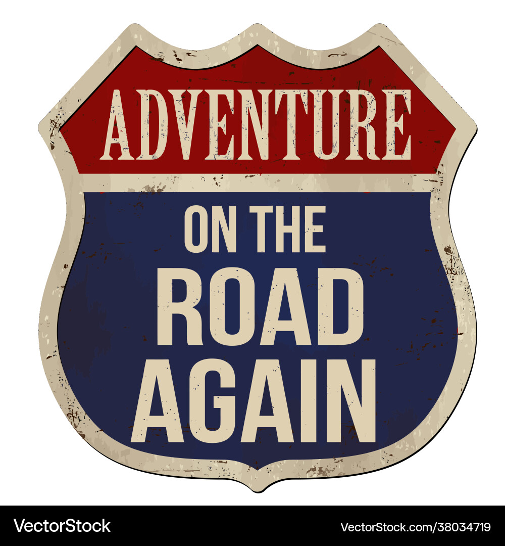 Vintage Rusty Road Sign Royalty Free Vector Image