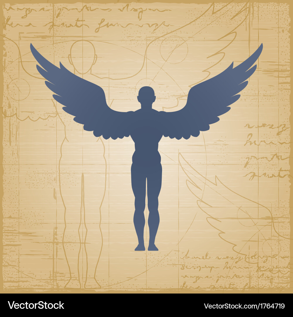 Winged Figure Grunge Royalty Free Vector Image