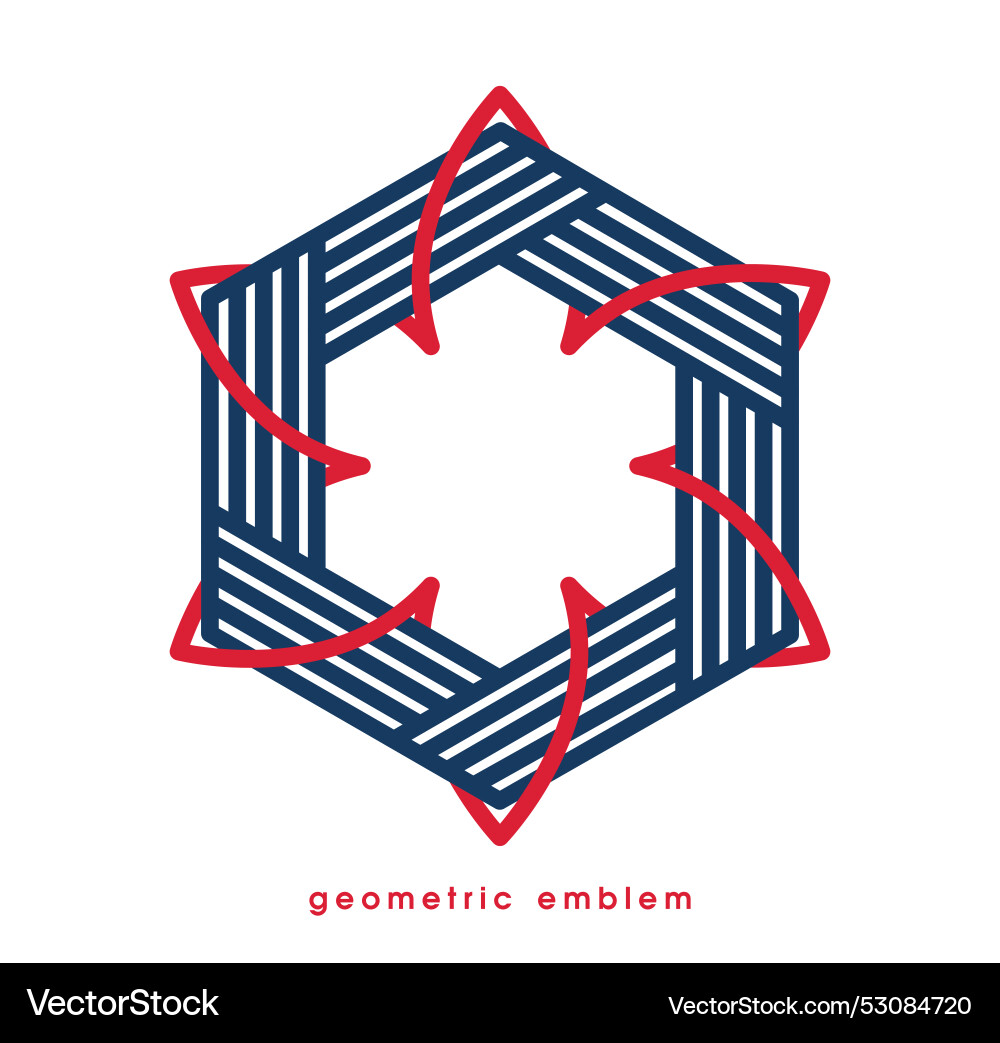 Abstract geometric flower shaped floral symbol Vector Image