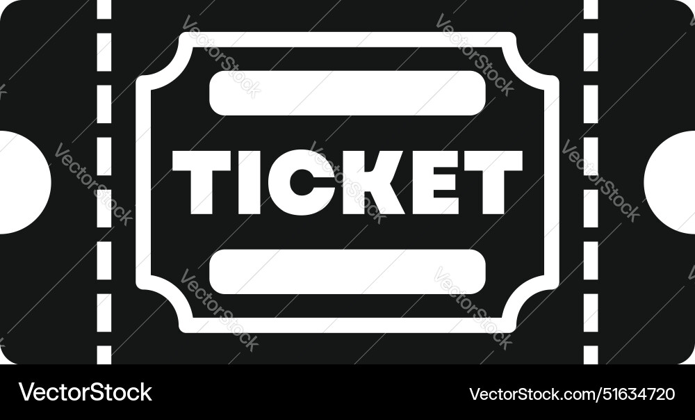 Black and white ticket icon representing access Vector Image