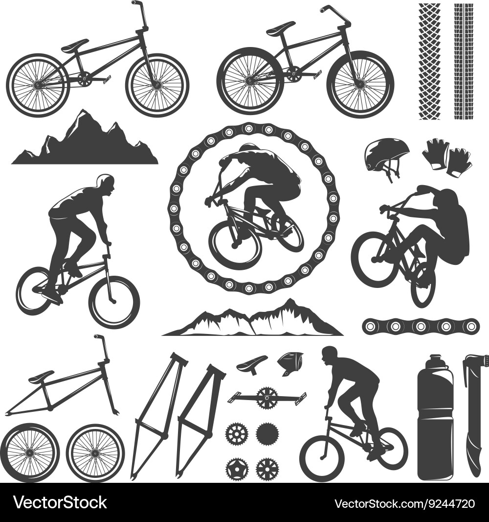 BMX Bike Icon Set Royalty Free Vector Image - VectorStock