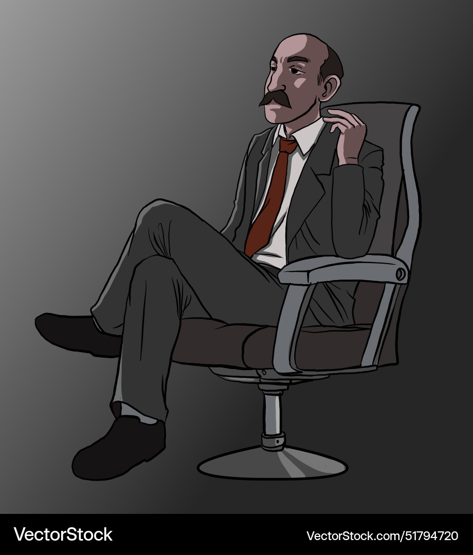 Boss sitting with crossed leg Royalty Free Vector Image