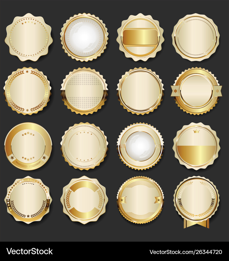 Collection luxury golden design elements Vector Image