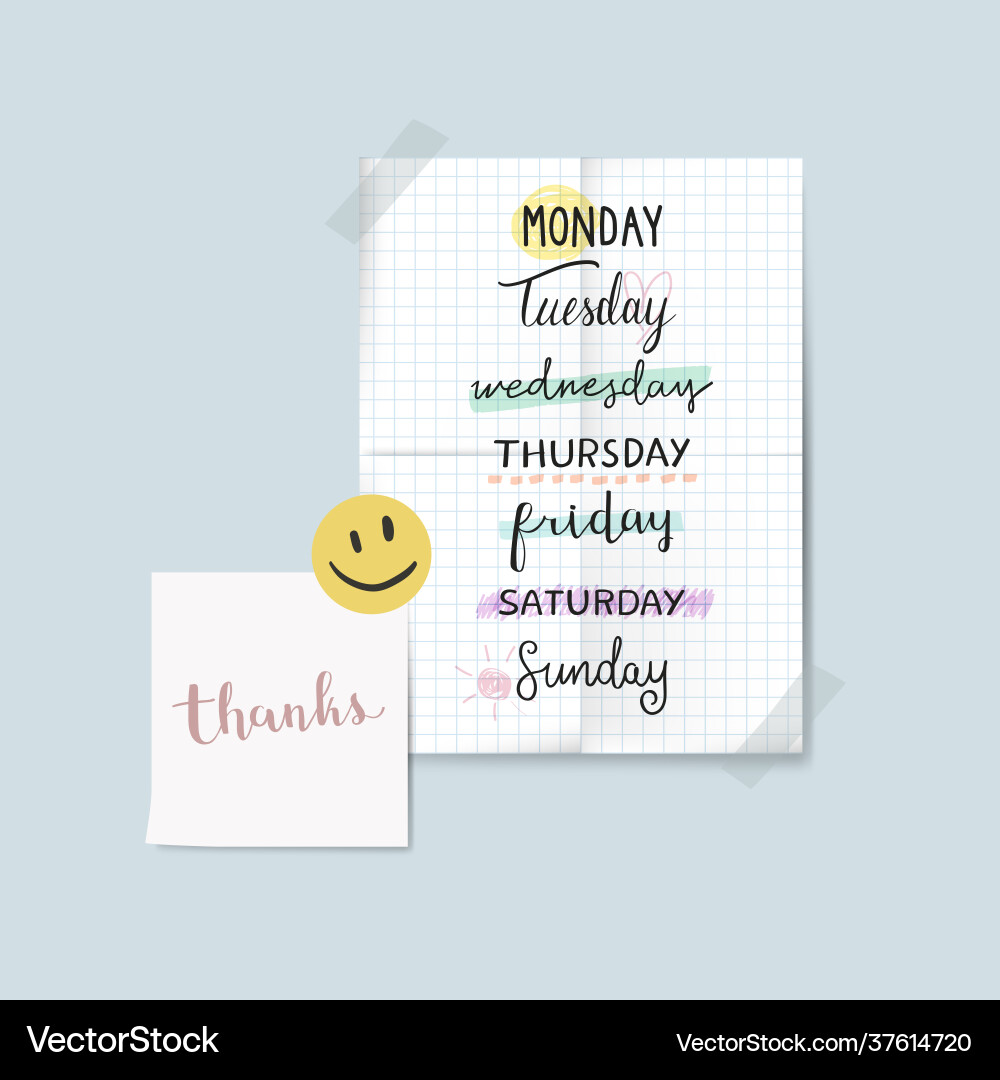 Handwriting on notes Royalty Free Vector Image
