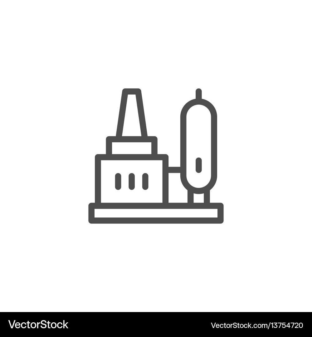 Industrial plant line icon Royalty Free Vector Image