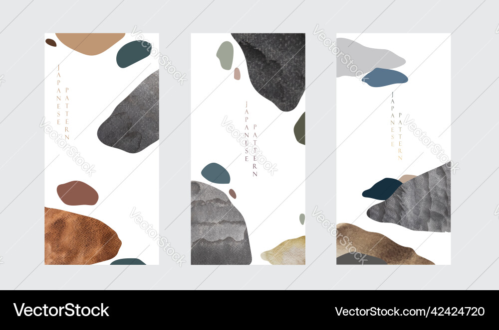 Japanese background with black and grey texture Vector Image