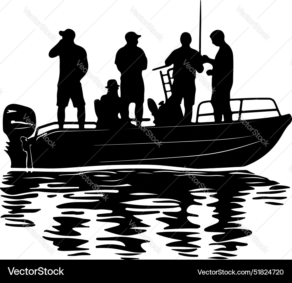 Pontoon boating pontoon boat silhouette Royalty Free Vector