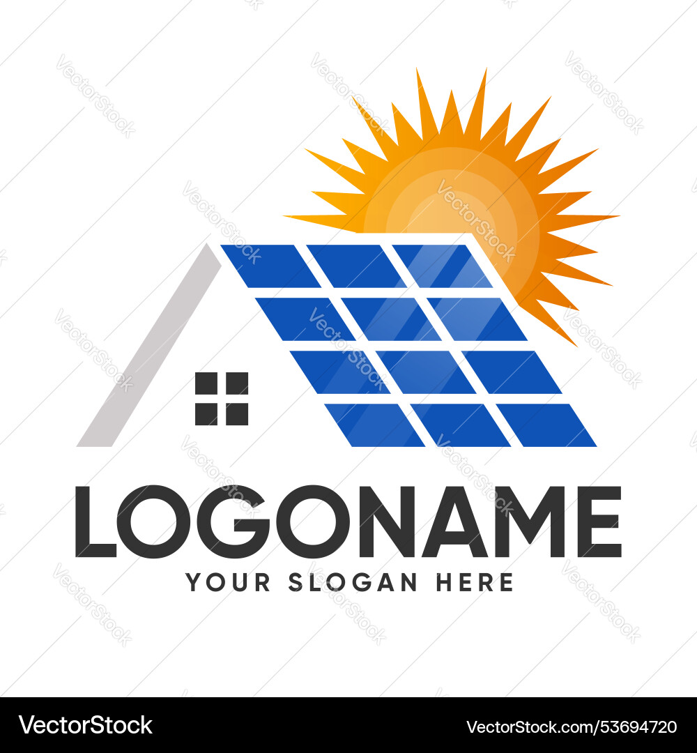 Solar panel premium logo design Royalty Free Vector Image